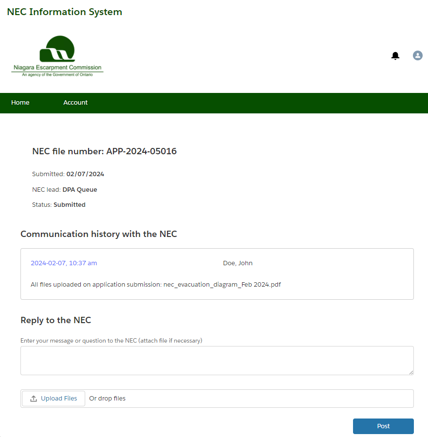 NEC Information System Support Guide: Development Permit Application ...